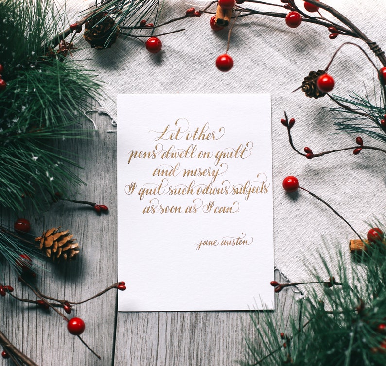 Jane Austen Quote Calligraphy Quote 5x7 Jane Austen Sign - Etsy