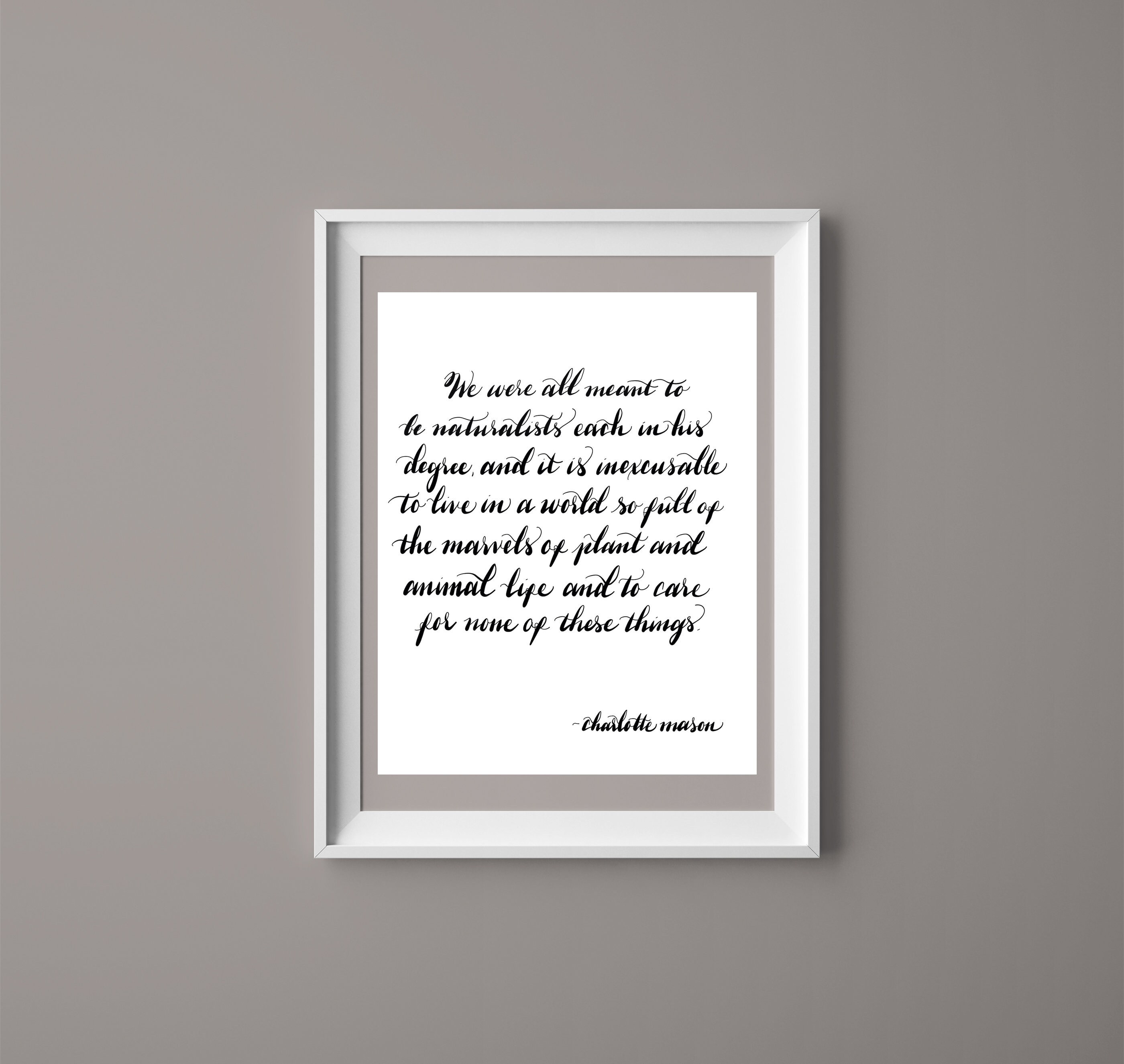 Charlotte Mason Print Charlotte Mason Quote Homeschool Decor Nature ...