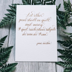 Jane Austen Quote Calligraphy Quote 5x7 Jane Austen Sign Motivational ...