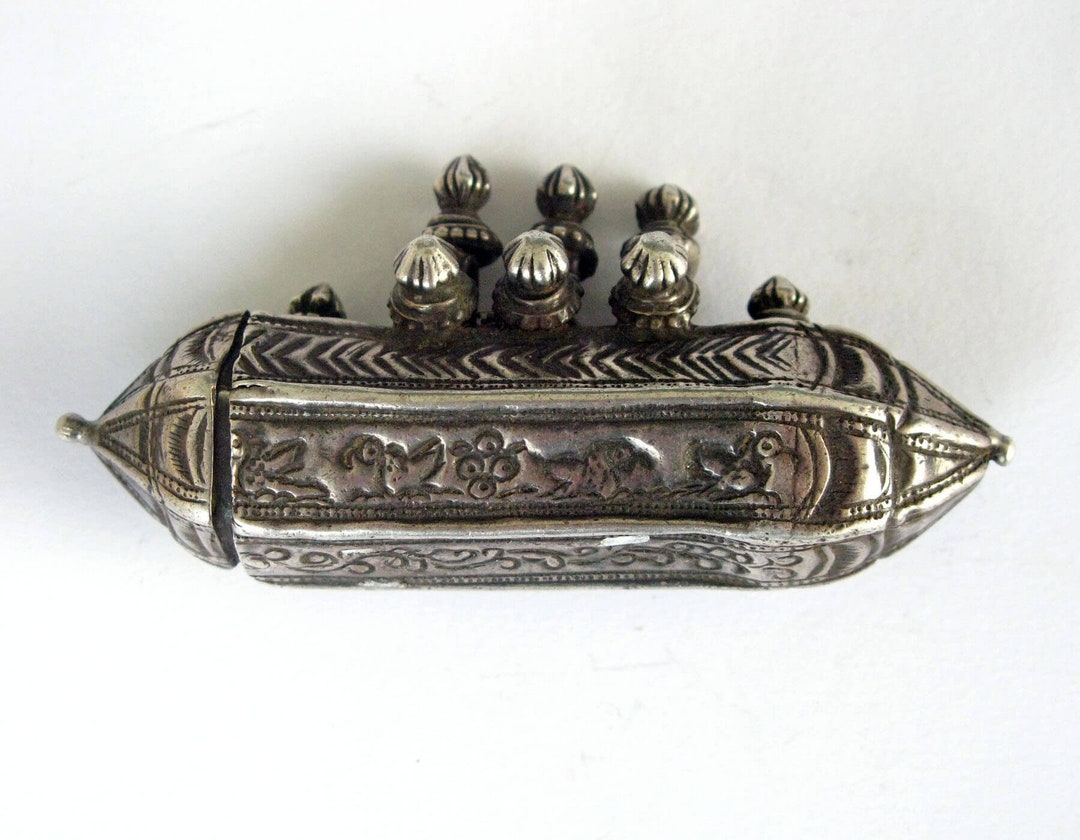 Antique Silver Amulet Container From South India - Etsy