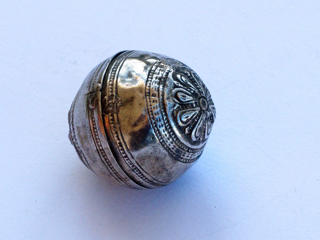 Silver Lime Container From Orissa - Etsy