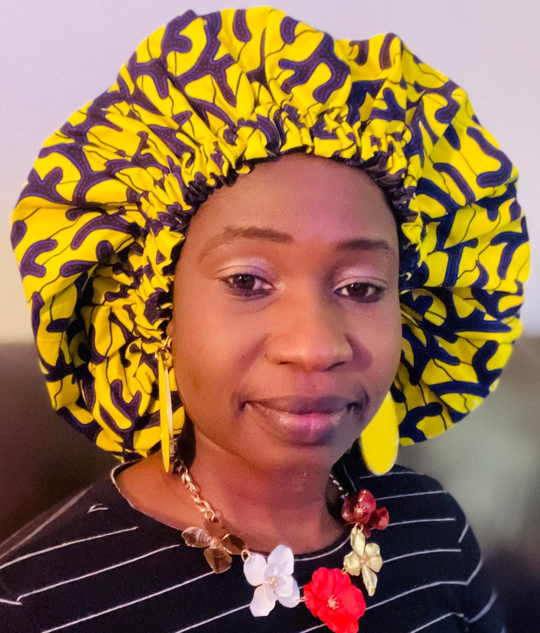 Ankara Bonnet /head Cuff/african Print/hair Bonnet /reversable Bonnet ...