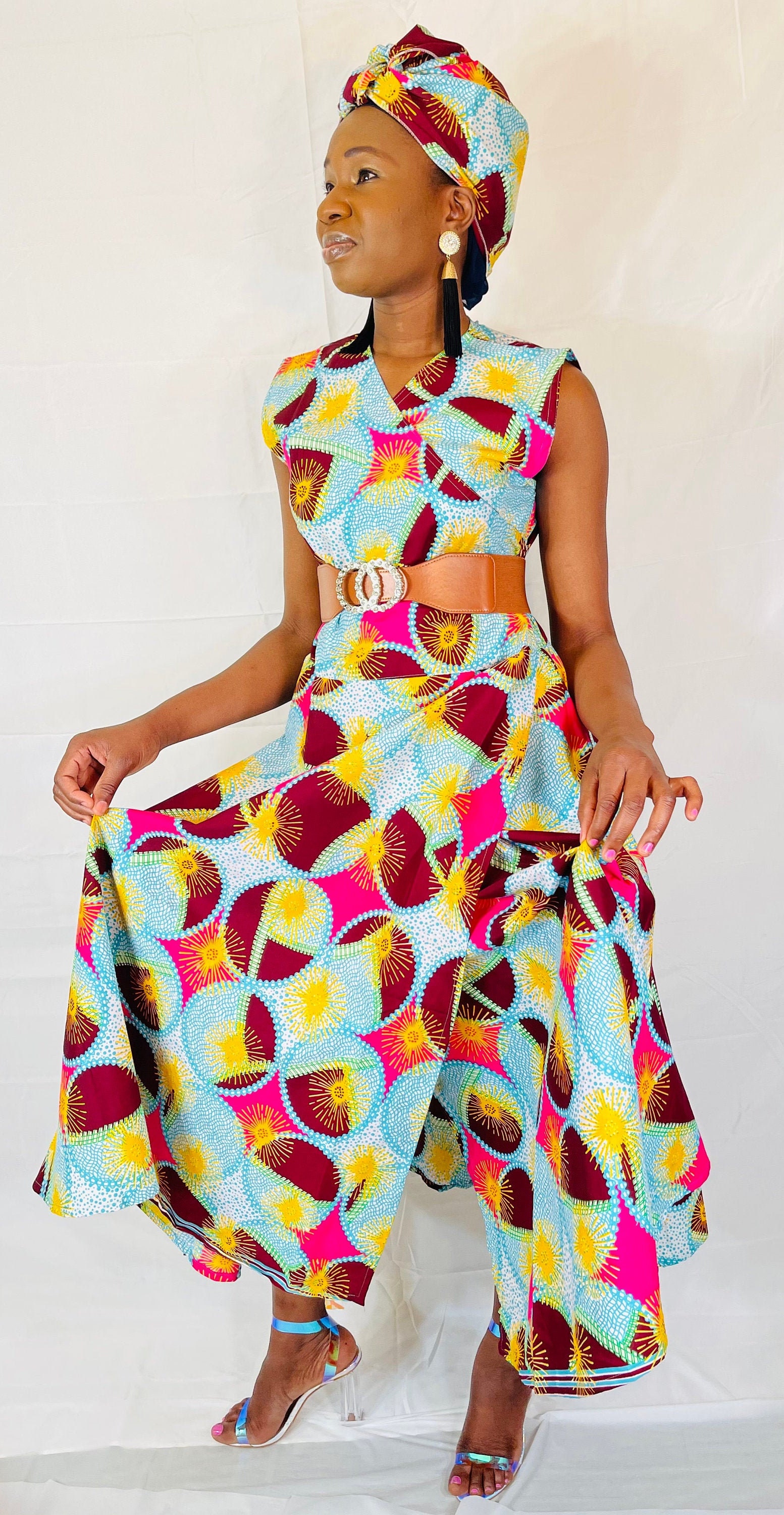 African Wrap Dress,ankara African Wrap Dress, Women Clothing, African ...