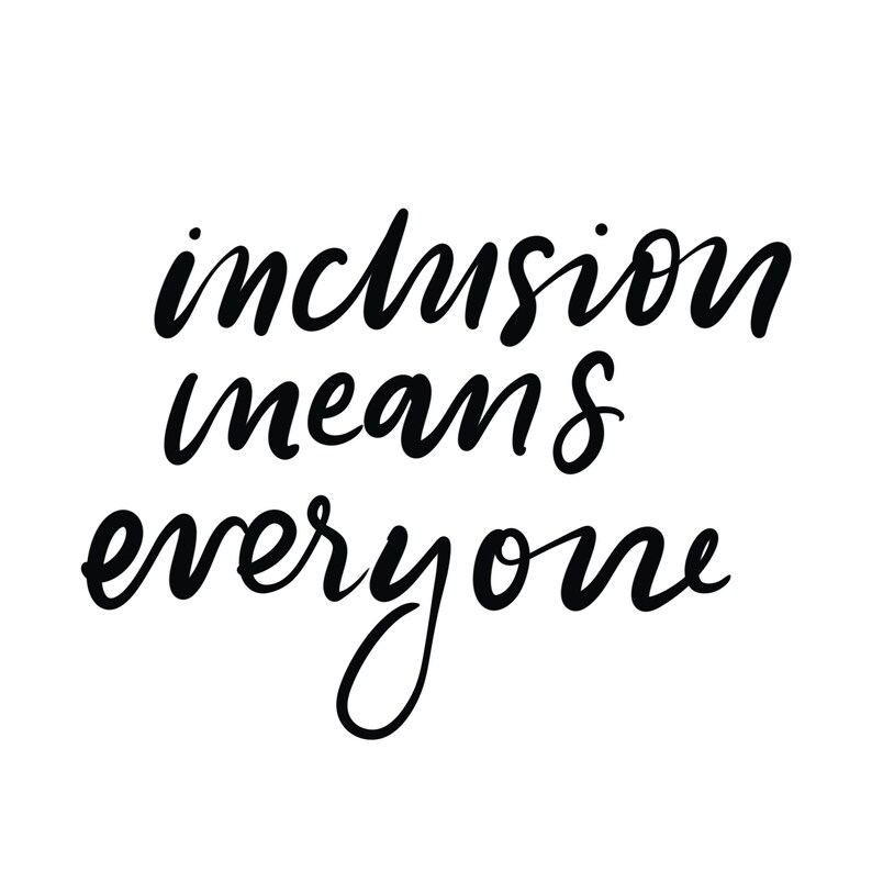 Inclusion Means Everyone - Minimal SVG and PNG Cut Files Hand-drawn ...