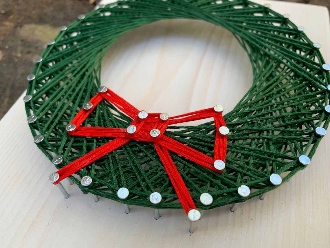 Wreath String Art TEMPLATE & Directions | DIY Project | Handmade Gift ...