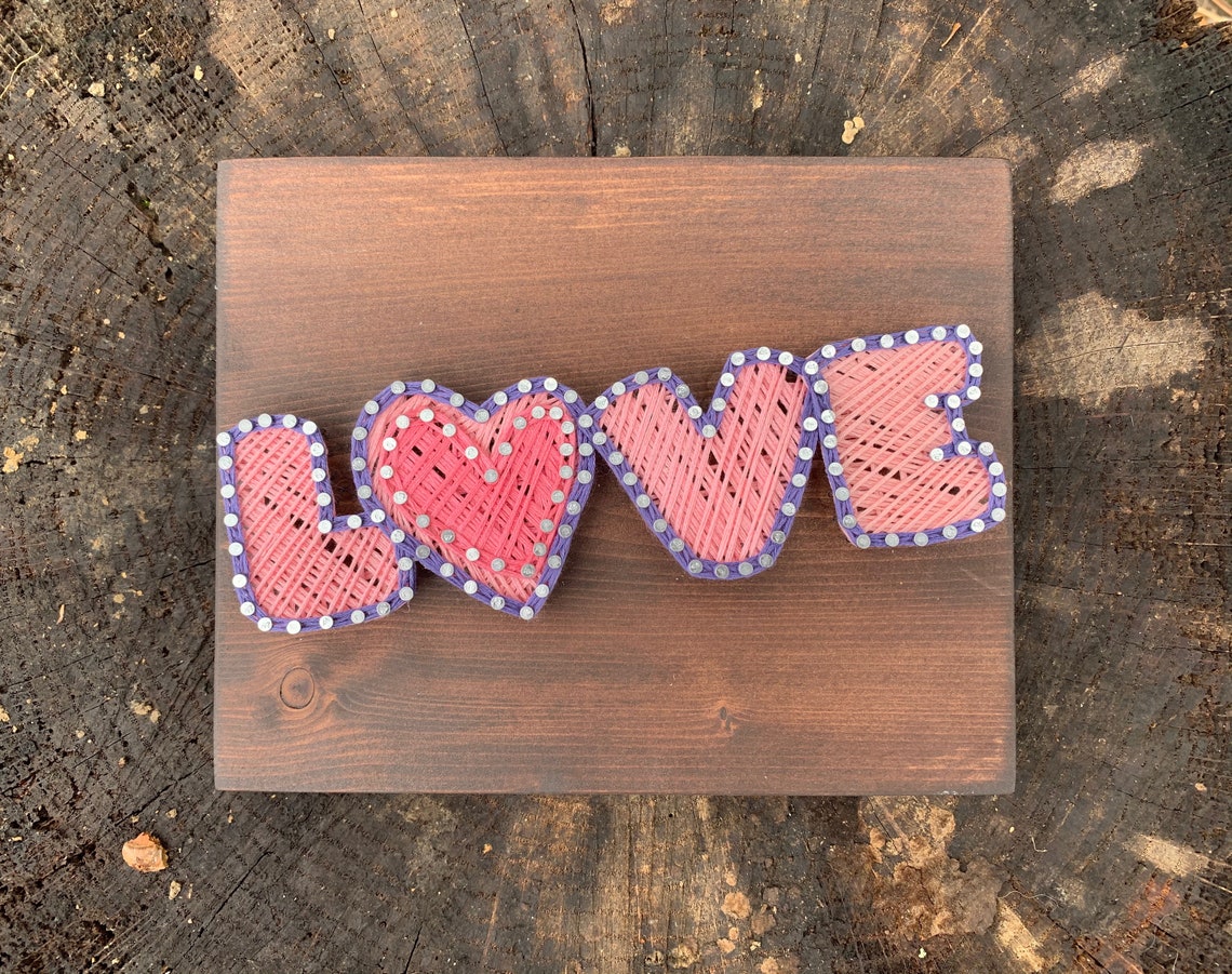 LOVE String Art Template & Directions DIY Project Handmade Gift ...