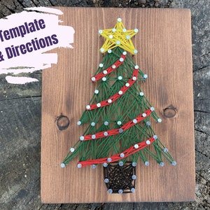 Christmas Tree String Art TEMPLATE & Directions | DIY Project ...