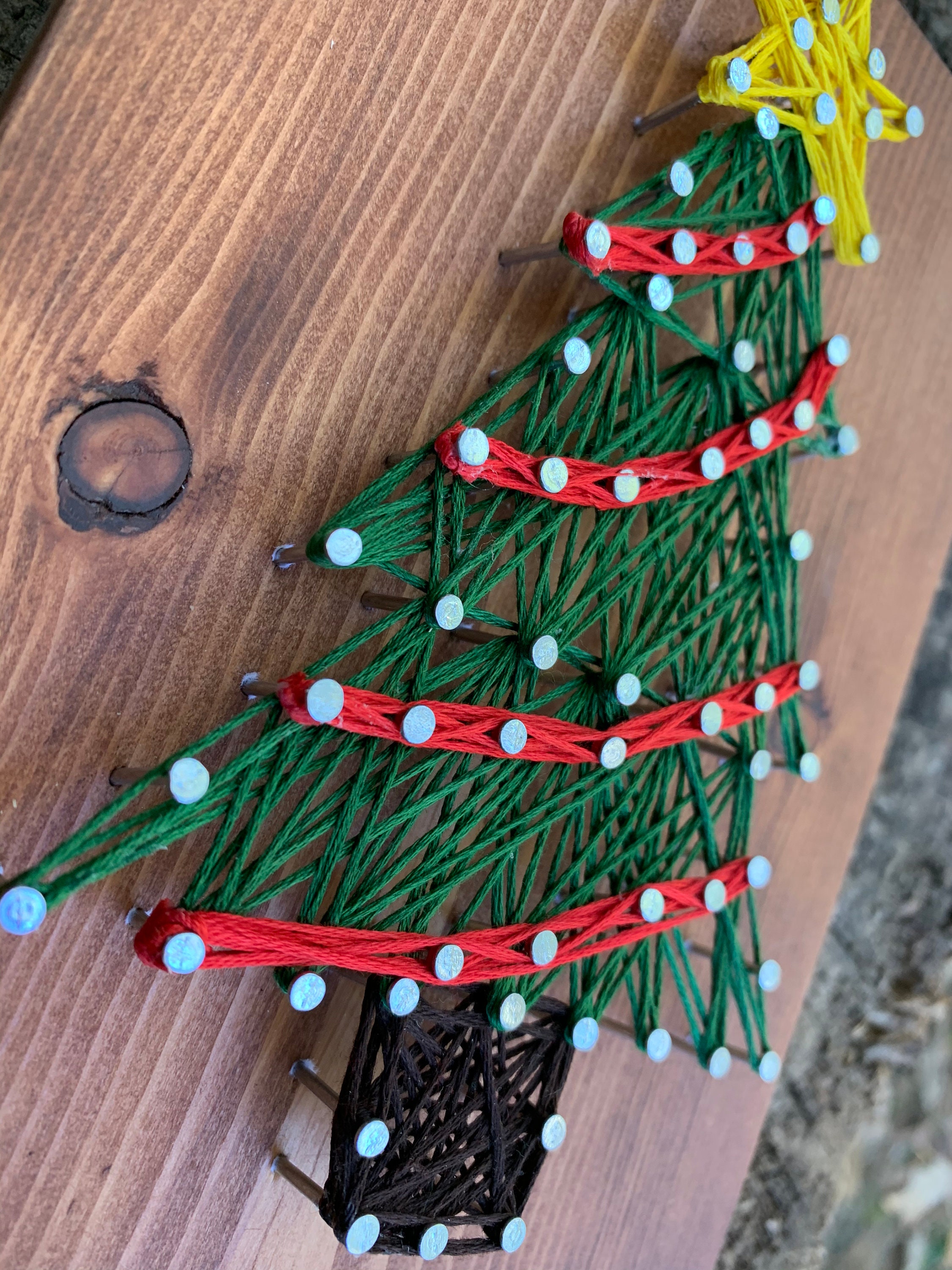 Christmas Tree String Art TEMPLATE & Directions | DIY Project ...