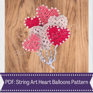 Heart Balloons String Art Template & Directions | DIY | Project ...