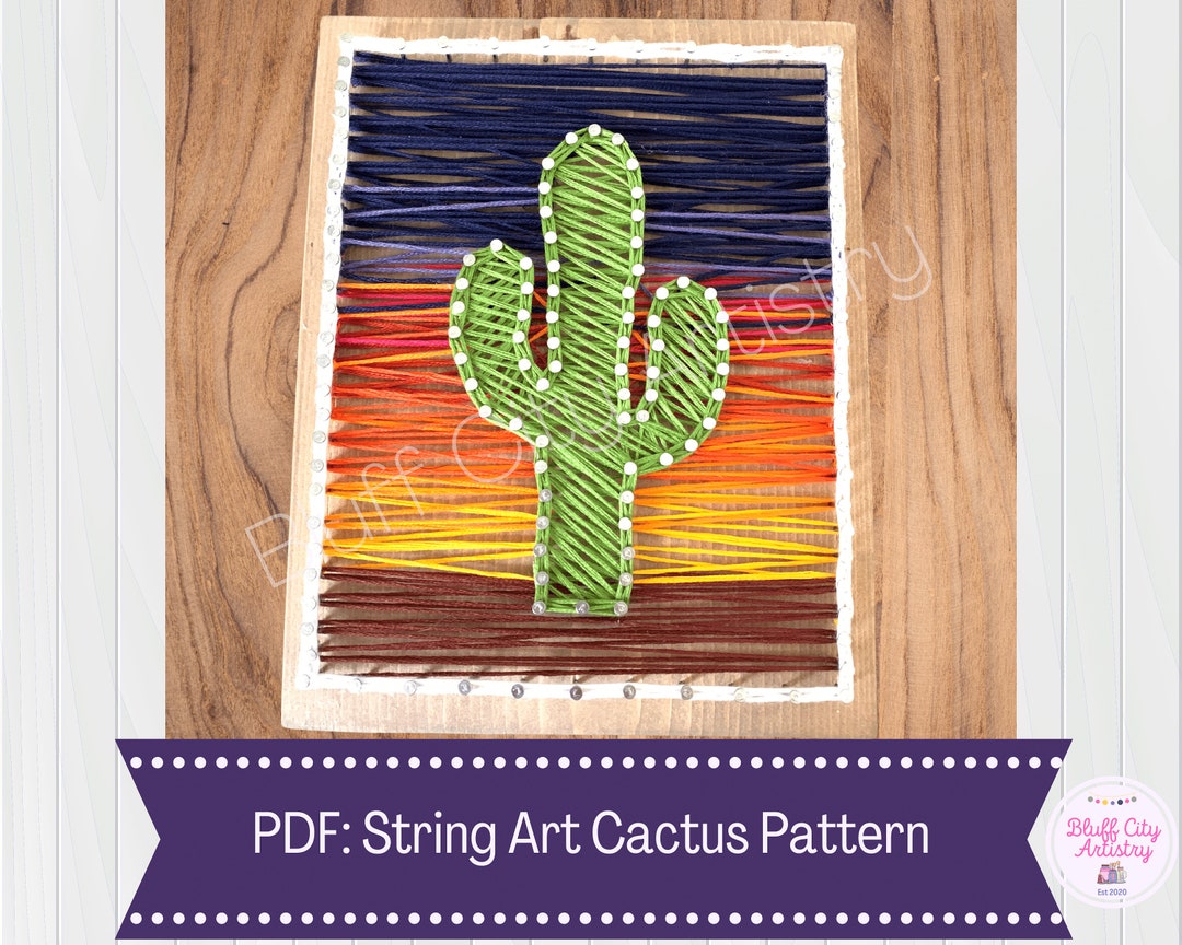Cactus String Art Template & Directions | PDF | DIY Project | Handmade ...