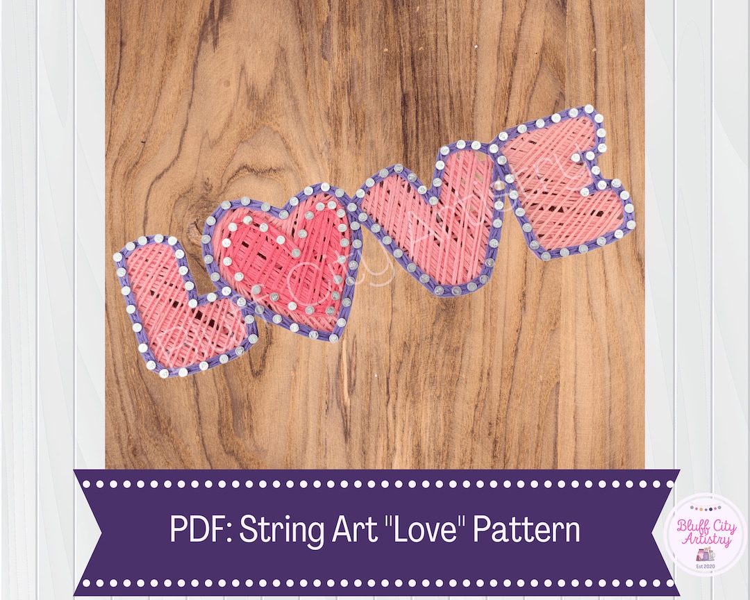 LOVE String Art Template & Directions | DIY | Project | Handmade Gift ...