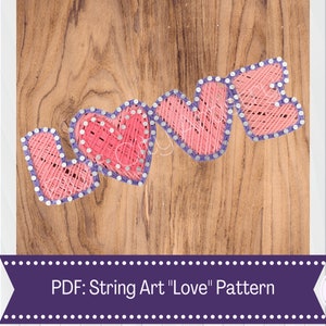LOVE String Art Template & Directions | DIY | Project | Handmade Gift ...
