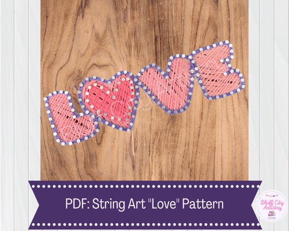 LOVE String Art Template & Directions DIY Project | Etsy
