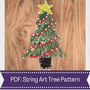 Christmas Tree String Art TEMPLATE & Directions | DIY Project ...
