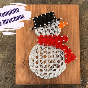 Snowman String Art TEMPLATE & Directions | DIY Project | Handmade Gift ...