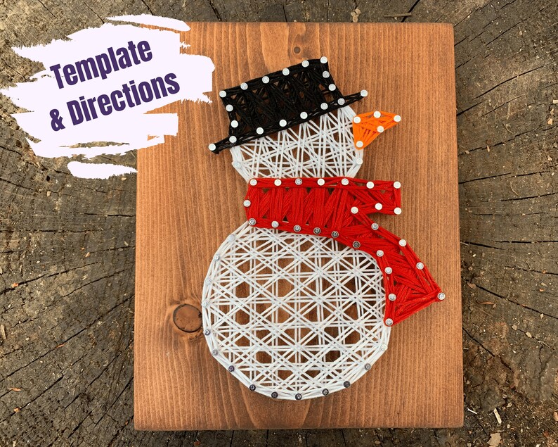 Snowman String Art TEMPLATE & Directions DIY Project - Etsy