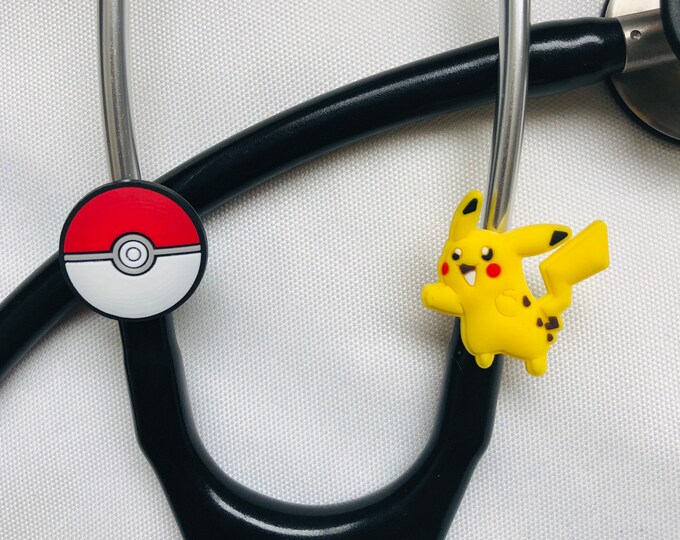 Pikachu and Pokeball (2) - Pokémon Cartoon Stethoscope Charm ...