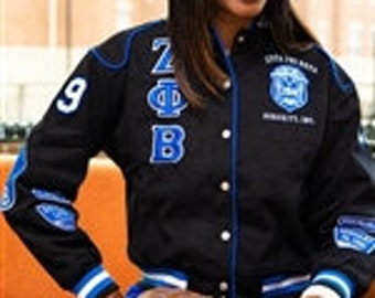 Zeta Phi Beta Satin Sequin Jacket Blue - Etsy