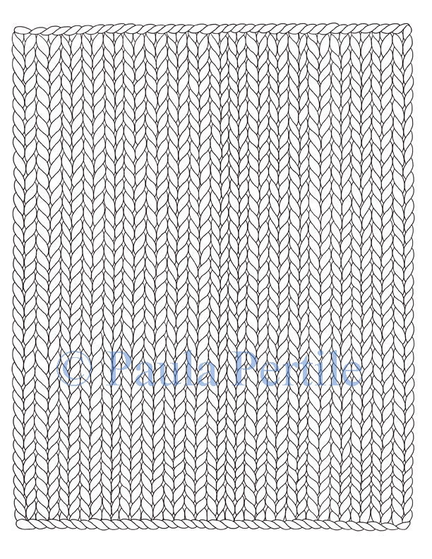 BLANK KNIT VERTICAL Coloring Page / Printable Knitting Coloring Page ...