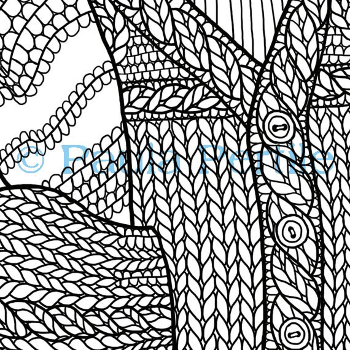 KNIT SWEATER Coloring Page / Printable Coloring Page / Drawing of ...