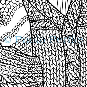 KNIT SWEATER Coloring Page / Printable Coloring Page / Drawing - Etsy ...