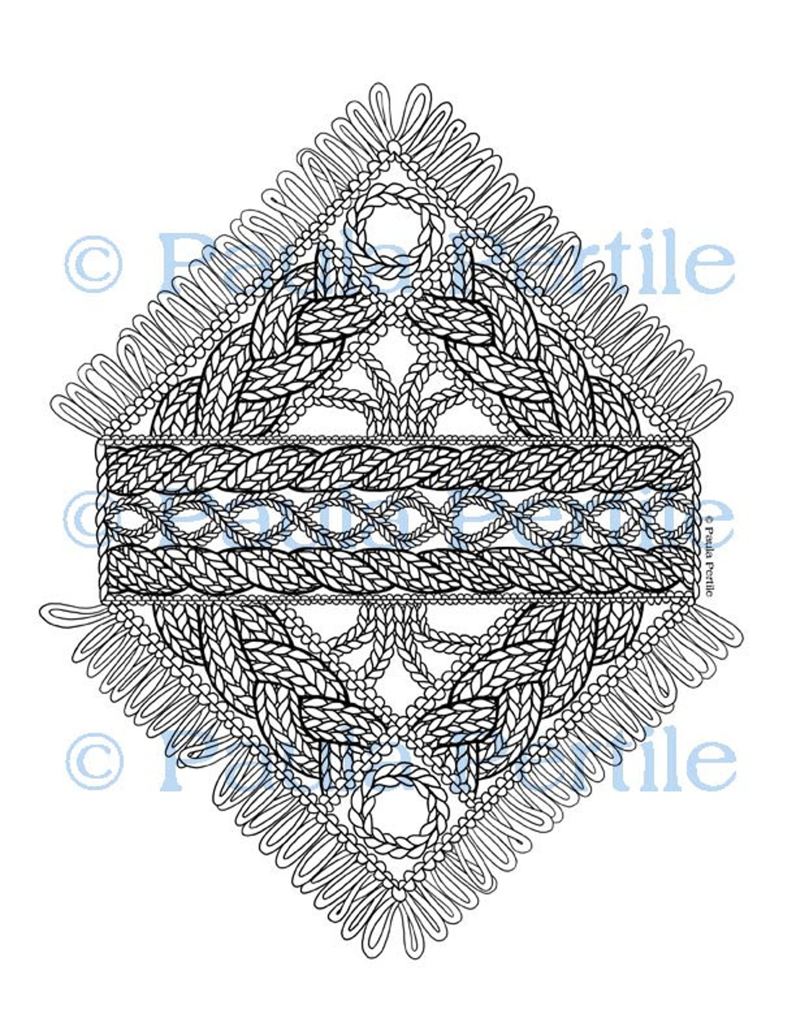 Cable Fringe Knitting Coloring Page (printable PDF) - Etsy