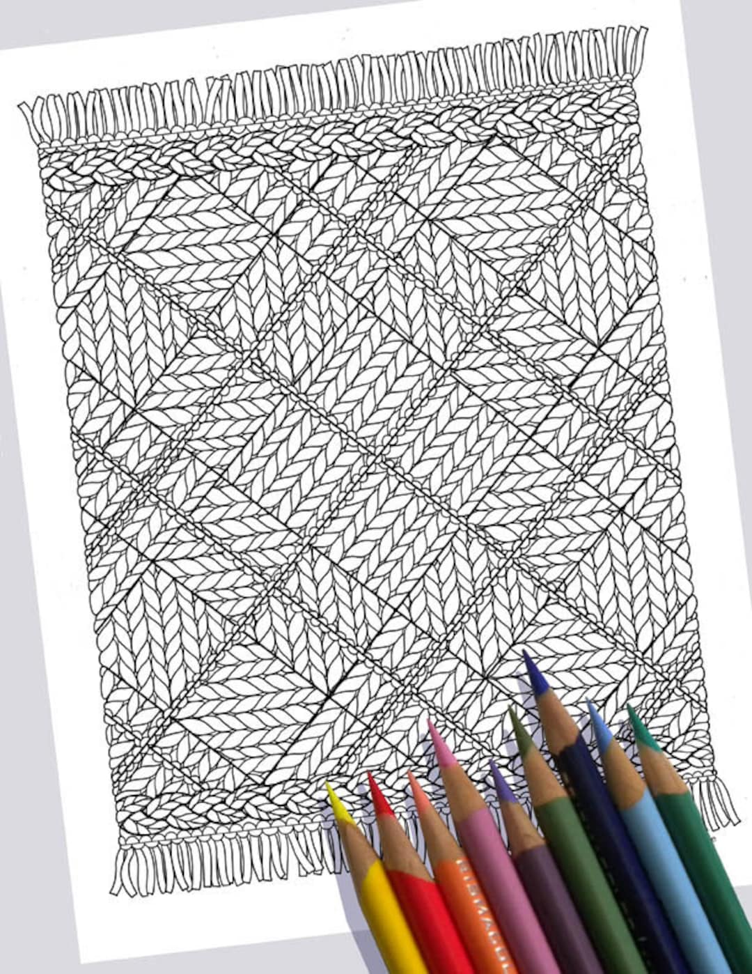 KNIT ARGYLE Coloring Page / Printable Coloring Page / Drawing of ...