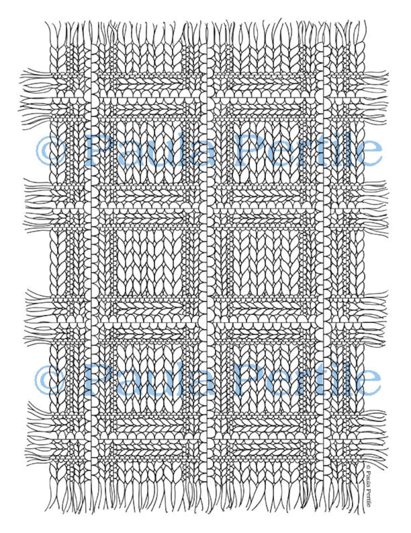 Knit Plaid Coloring Page: Printable Knitting Drawing (PDF) - Etsy