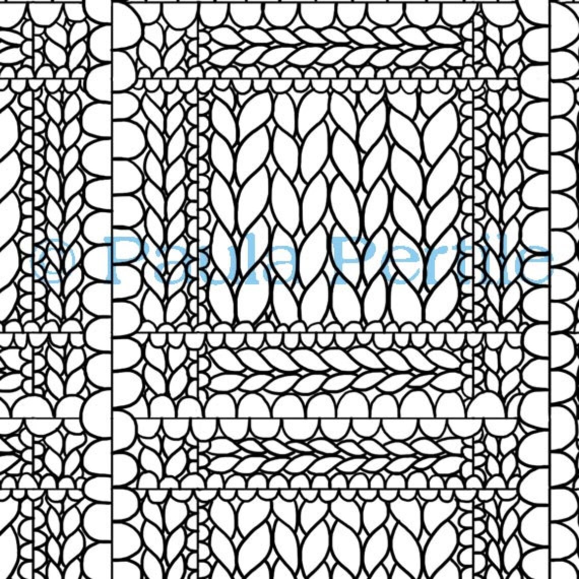 KNIT PLAID Coloring Page / Printable Coloring Page / Drawing of ...