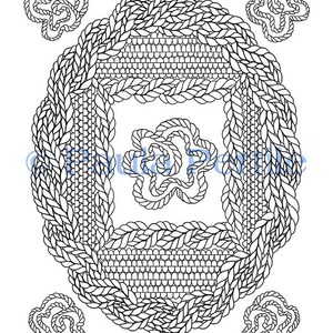 KNIT OVAL FRAME Coloring Page / Printable Coloring Page / - Etsy