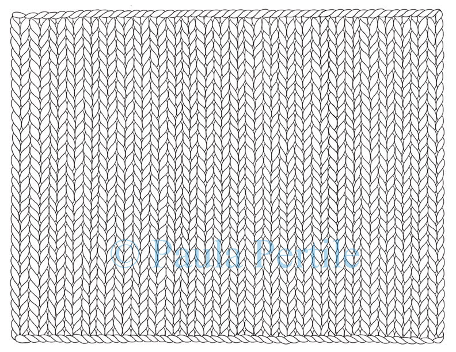 BLANK KNIT HORIZONTAL Coloring Page / Printable Knitting Coloring Page ...