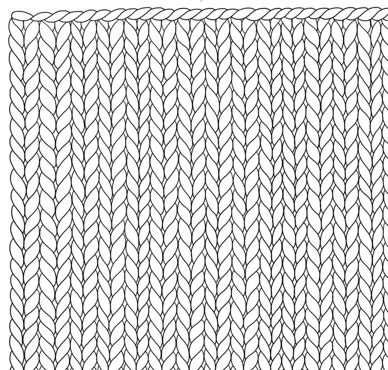 BLANK KNIT HORIZONTAL Coloring Page / Printable Knitting Coloring Page ...
