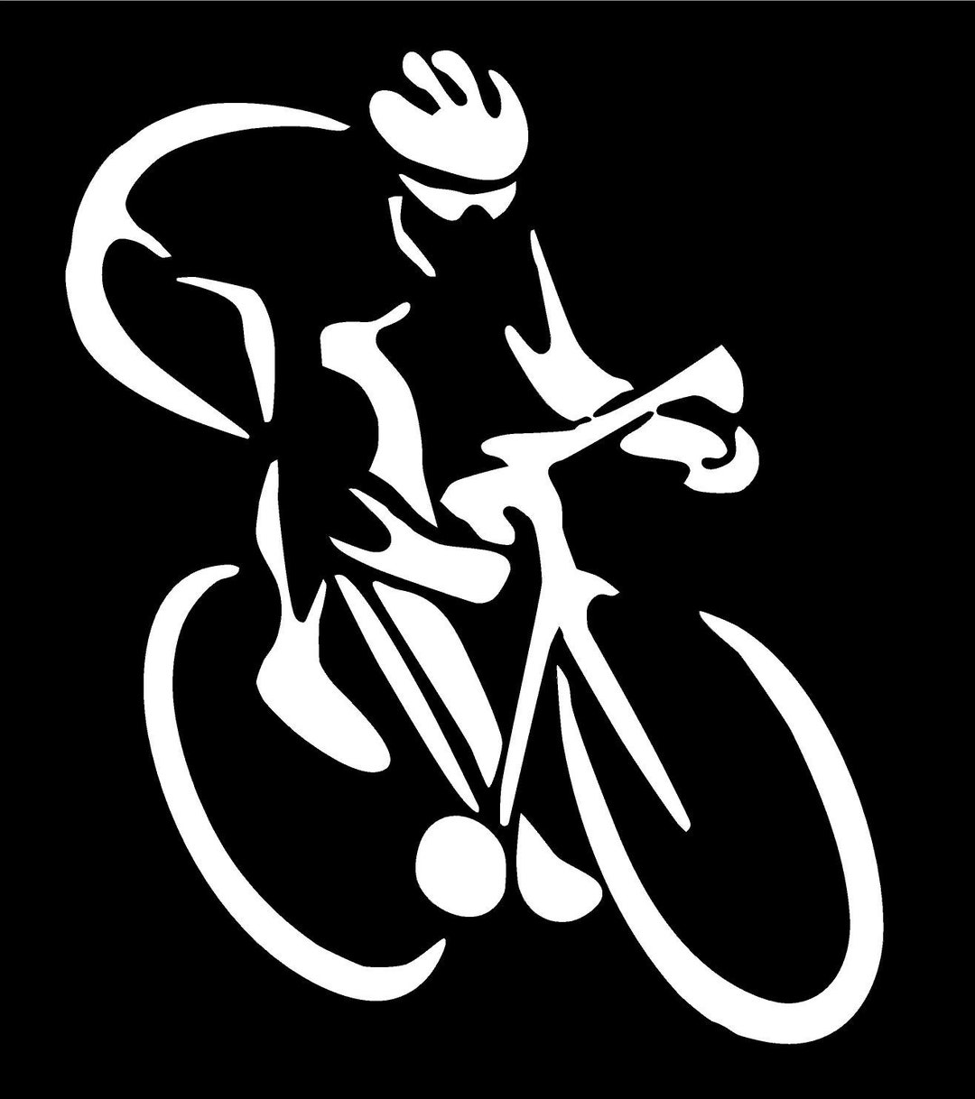 Bicyclist Bicycle Rider Bike Vinyl Decal Truck Bumper Sticker Car Truck ...