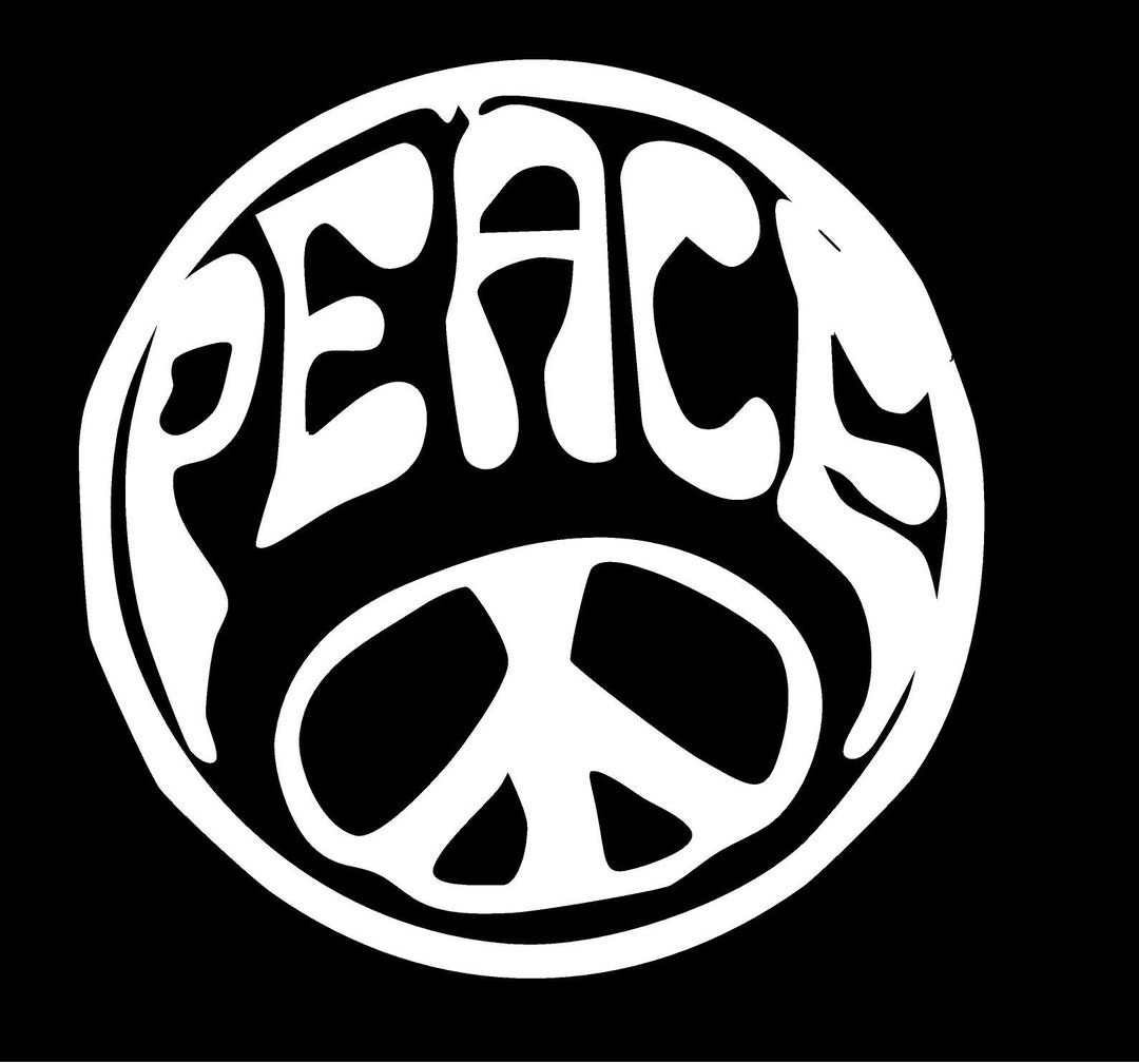 Peace Logo Word Vinyl Decal Truck Bumper Sticker Car Truck Laptop Fun ...
