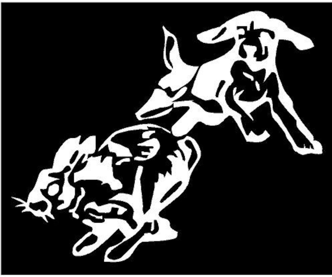 Vinyl Decal Beagle Chasing Rabbit Hunt Hunting Truck Country Bumper ...