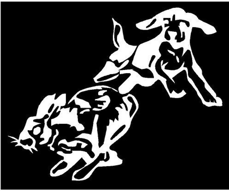 Vinyl Decal Beagle Chasing Rabbit Hunt Hunting Truck Country - Etsy