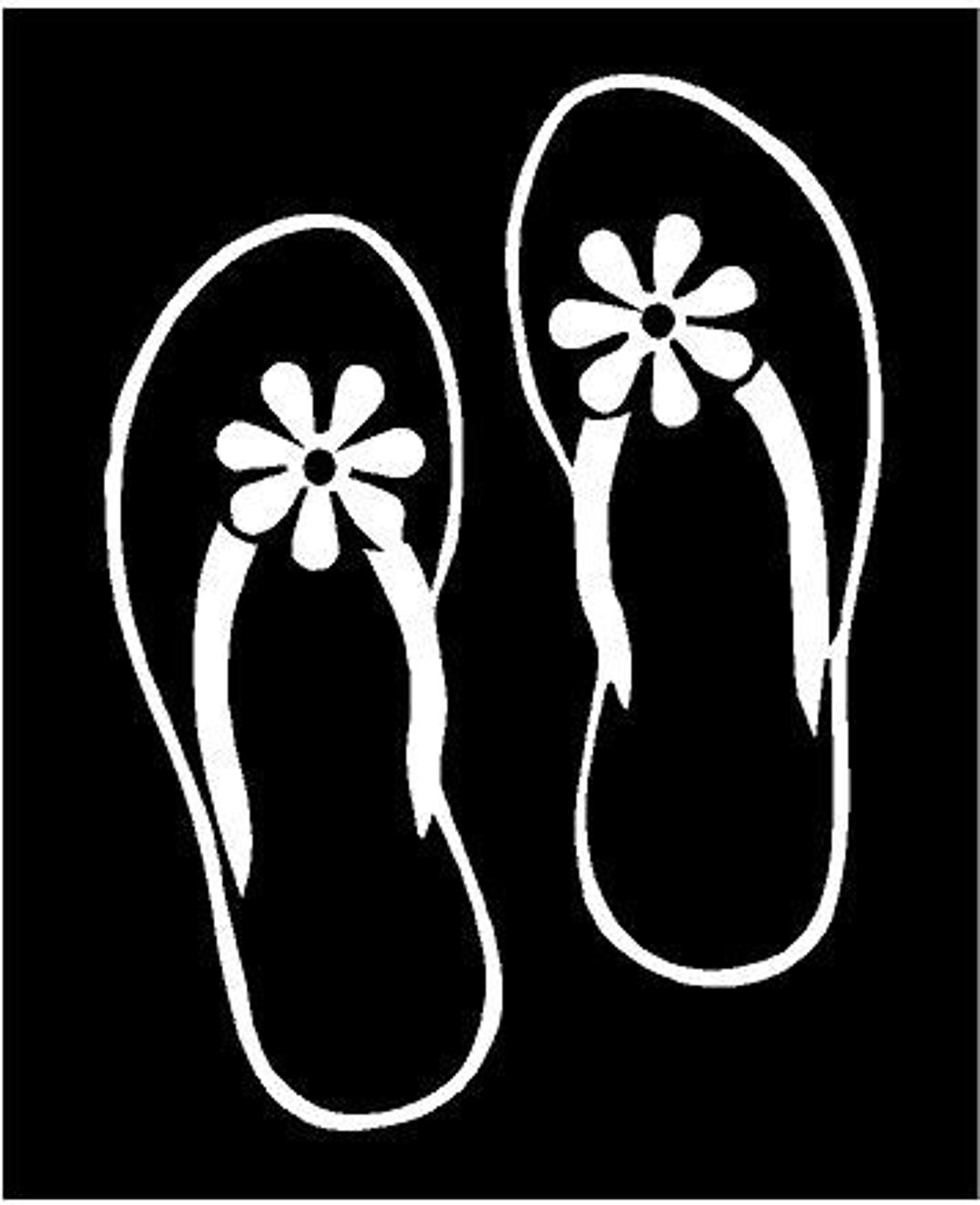 Vinyl Decal Flip Flops Flower Beach Truck Country Bumper Sticker Car ...
