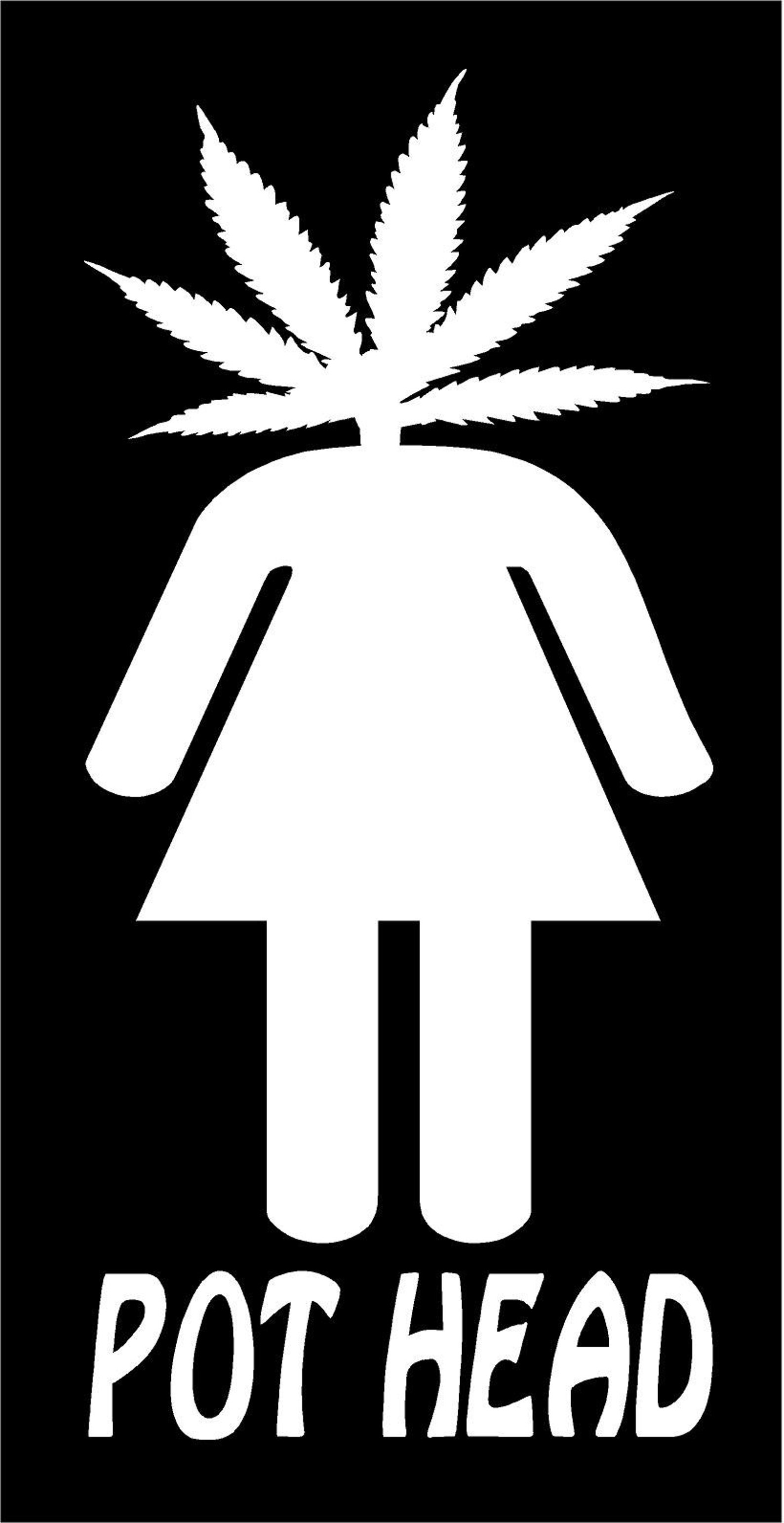 Pot Head Girl Vinyl Decal Fun Truck Country Bumper Sticker Car Truck ...