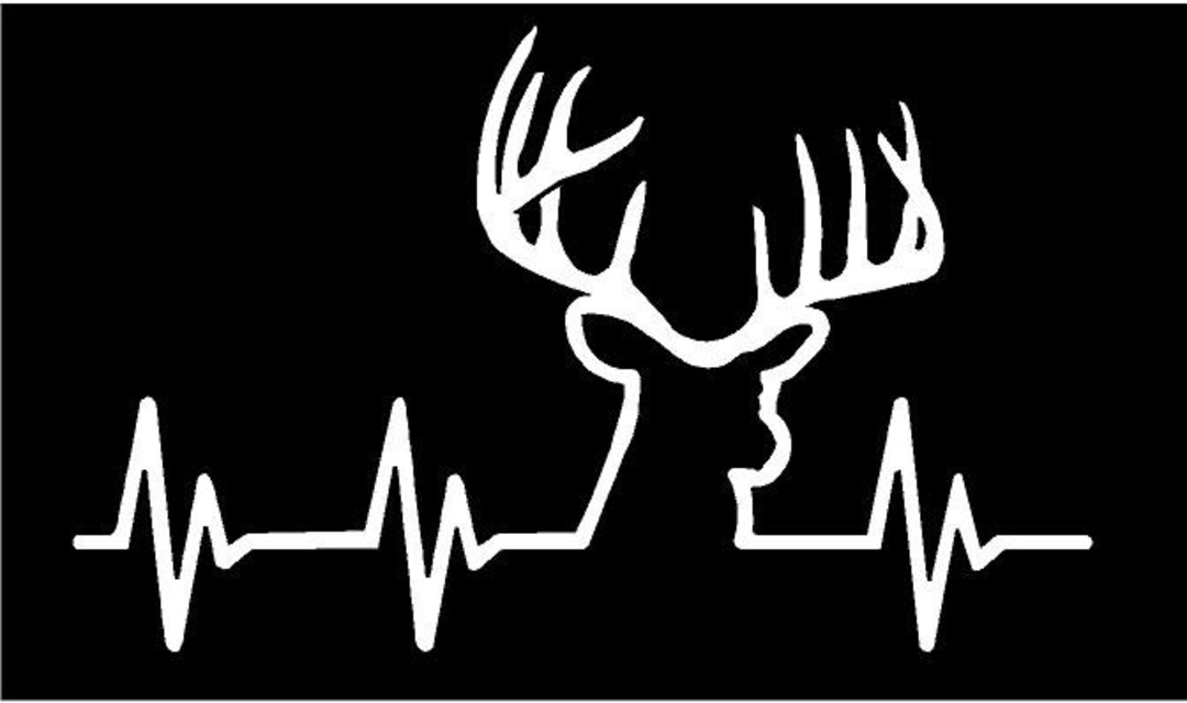 Vinyl Decal Deer Heartbeat Antler Horn Buck Truck Country Bumper ...
