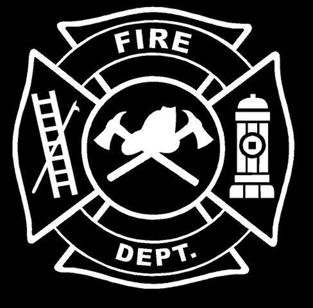 Vinyl Decal Fire Department Maltese Cross Truck Country Bumper Sticker ...