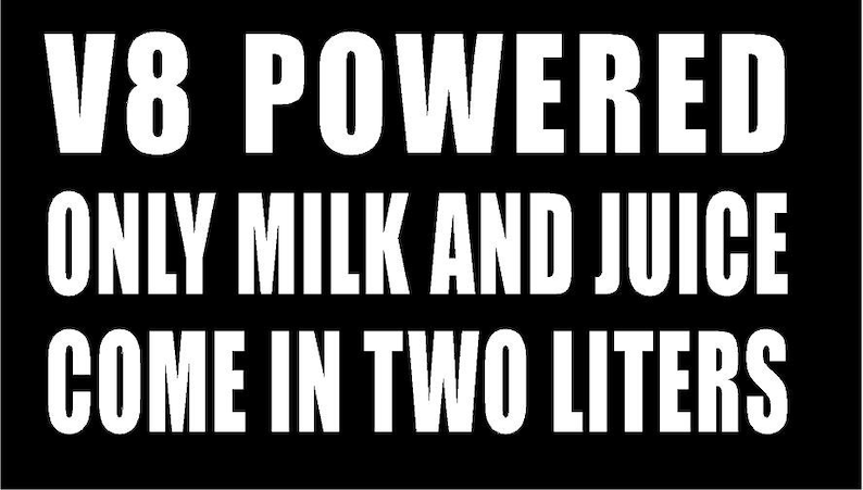 V8 Powered Milk Juice 2 Liters Race Vinyl Decal Truck Country Bumper ...