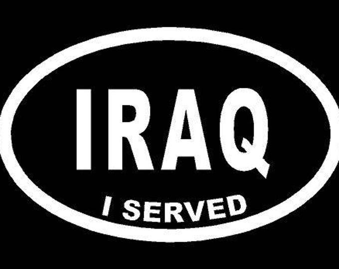 Vinyl Decal Iraq I Served USA Military Truck Country Bumper Sticker Car ...