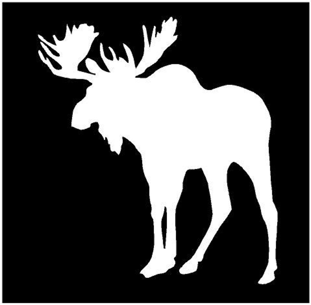 Vinyl Decal Moose Standing Shadow Hunt Truck Country Bumper Sticker Car ...