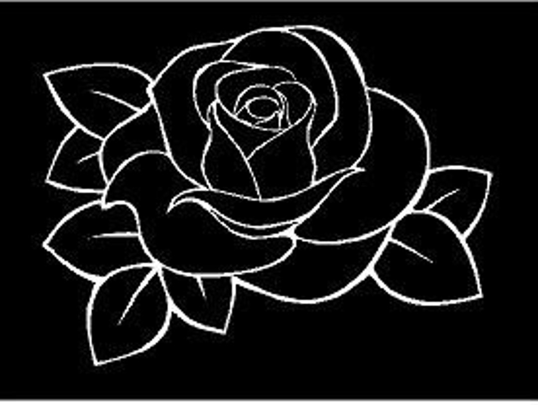 Rose Outline Vinyl Decal Flower Fun Truck Country Bumper Sticker Car ...