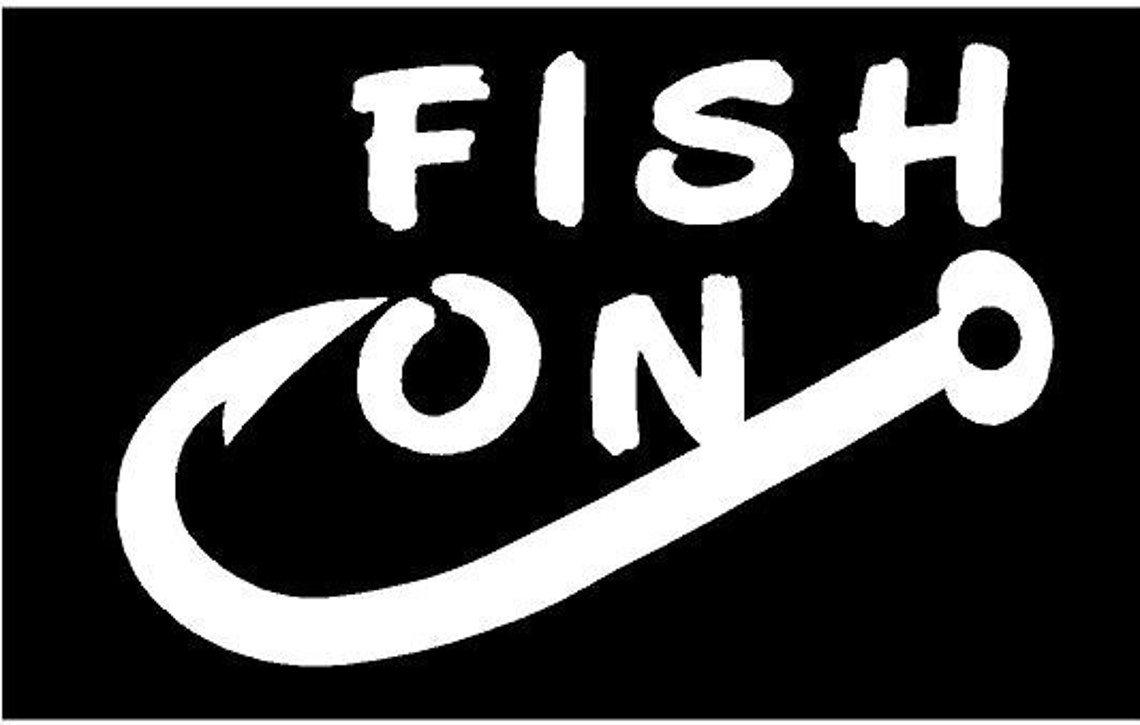 Vinyl Decal Fish on Hook Fishing Truck Country Bumper Sticker | Etsy