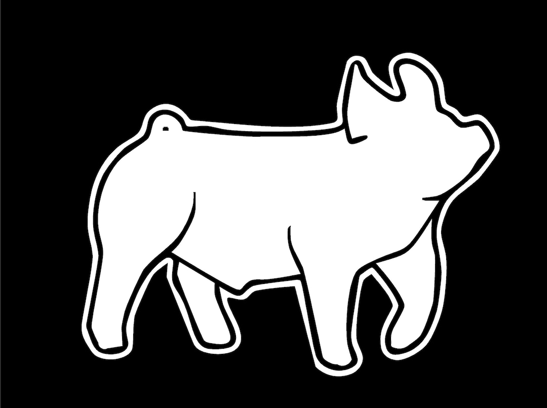 Pig Show Outline Farm Vinyl Decal Fun Truck Country Bumper Sticker Car ...
