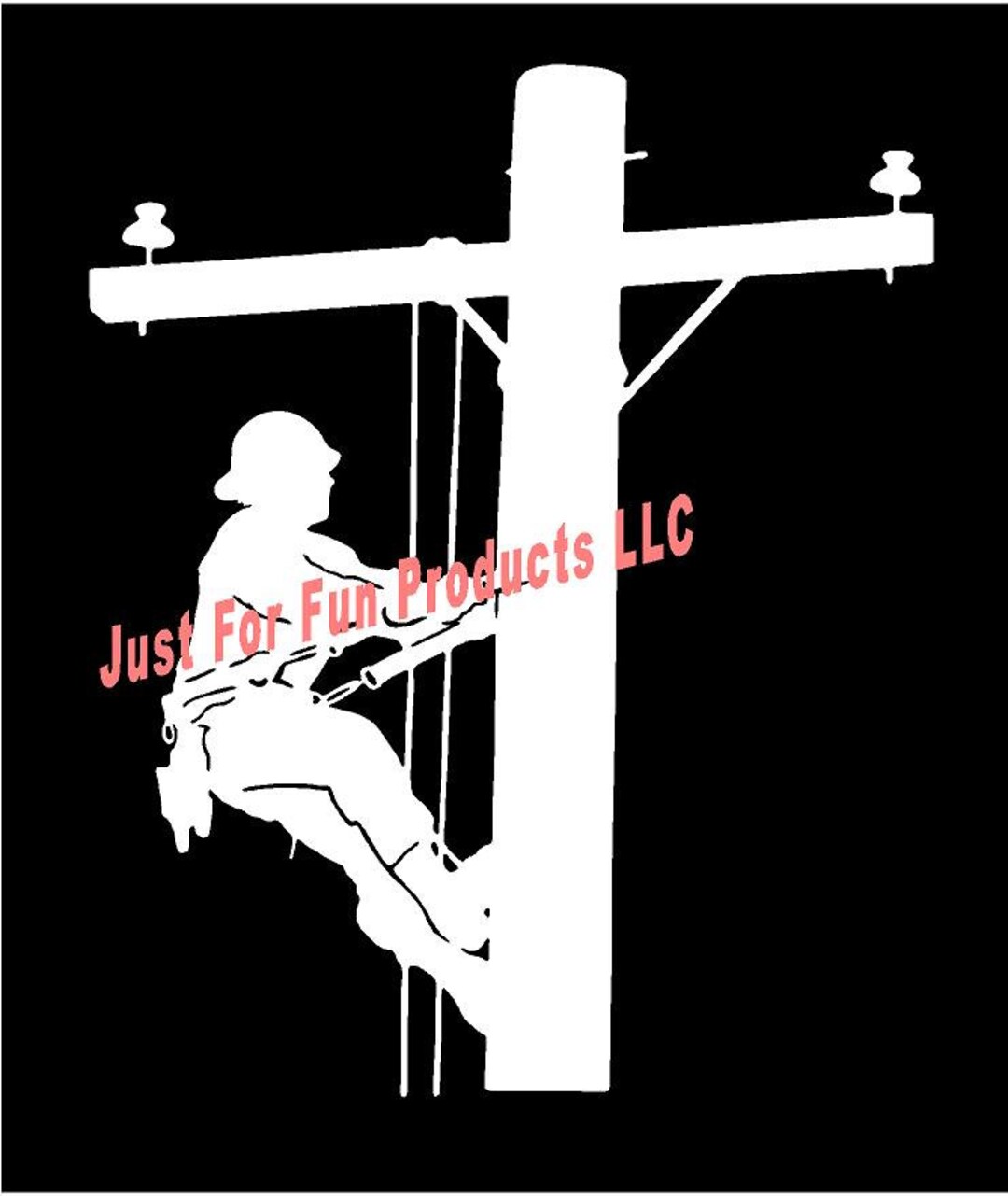 Vinyl Decal Lineman Pole Climber Electric Fun Country Bumper Sticker ...