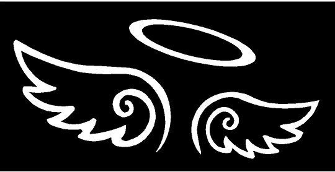 Vinyl Decal Angel Wings Halo Heaven Truck Country Bumper Sticker Car ...