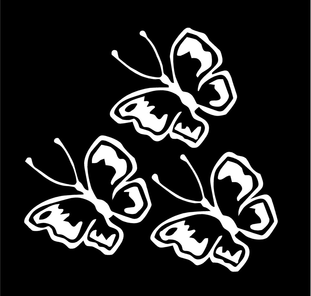 Butterflies 3 Butterfly Vinyl Decal Fun Truck Country Bumper Sticker ...
