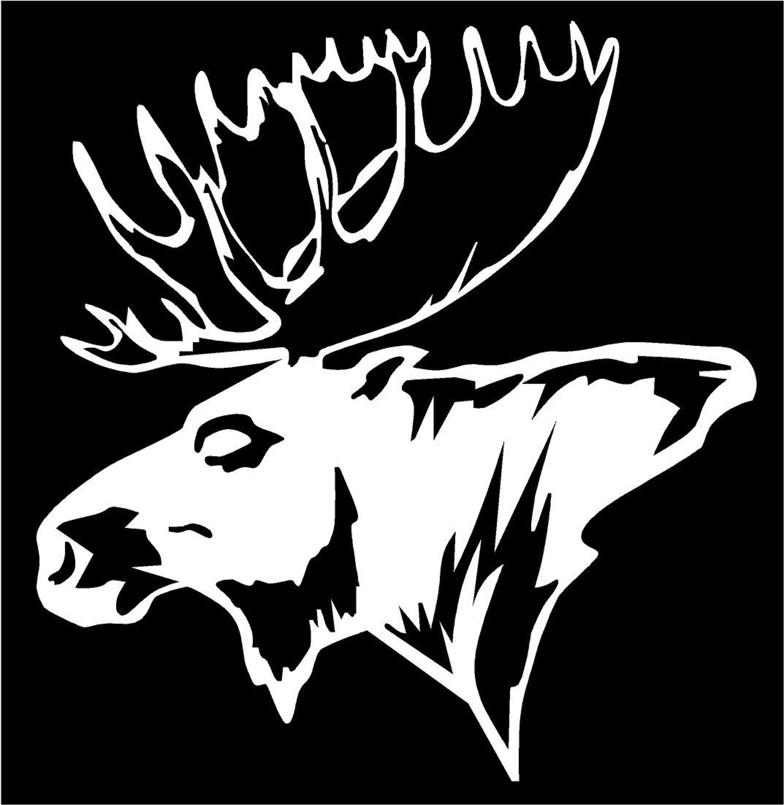 Vinyl Decal Moose Head Truck Country Bumper Sticker Car Truck | Etsy